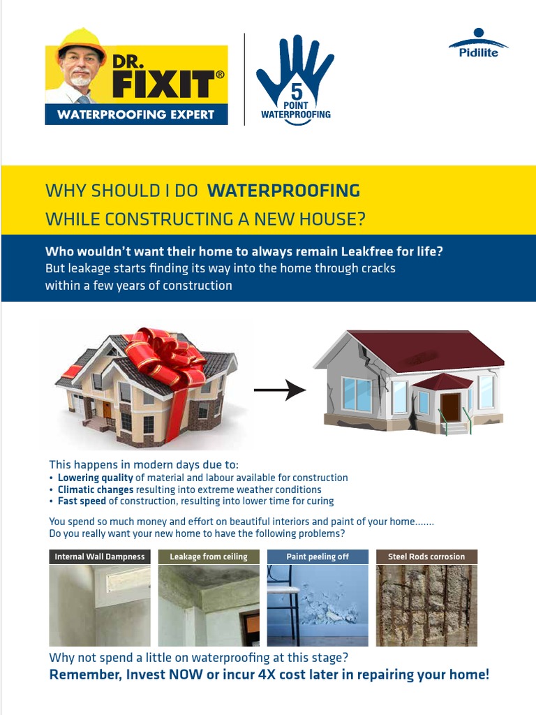 Dr. Fixit Waterproofing Guide Brochure | PDF | Roof | Corrosion
