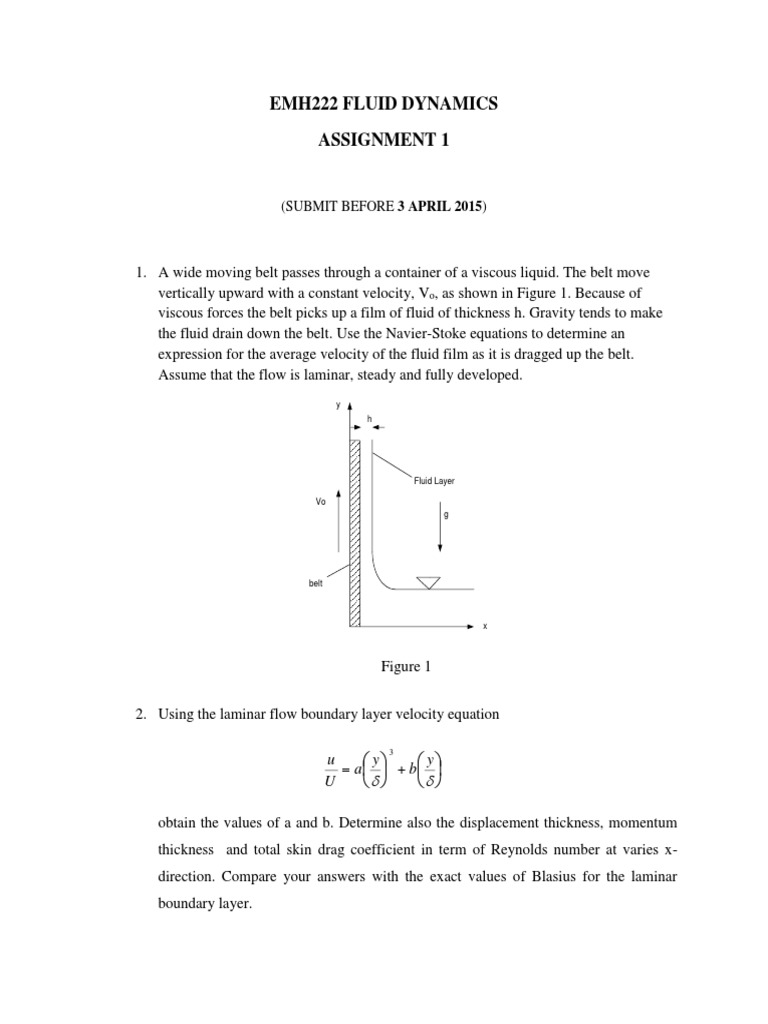 Fluid Dynamics Assignment | PDF | Boundary Layer | Fluid Dynamics