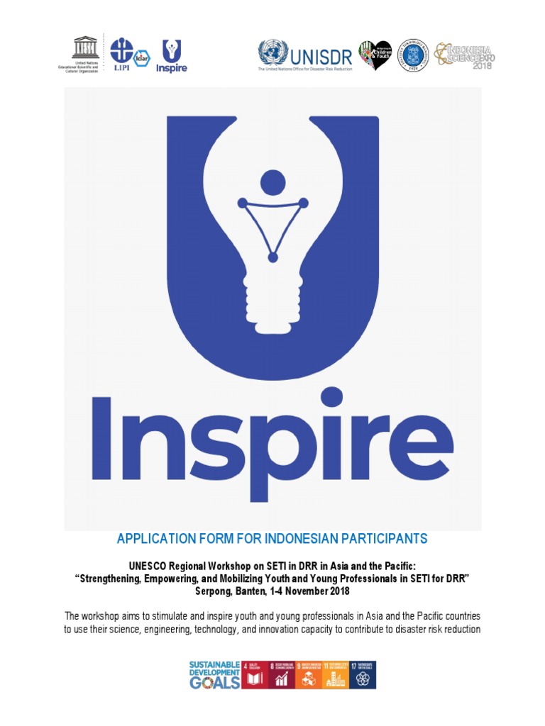 Application Form For Indonesian Participants | PDF | Disaster Risk ...