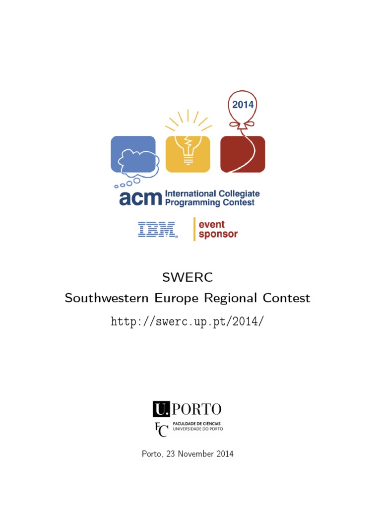 Acmicpc Southwestern Europe Regional Contest Swerc 14 en | PDF ...