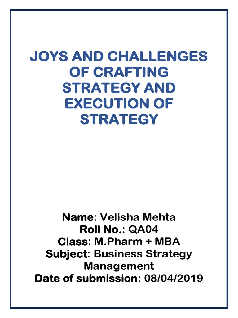 Strategy Crafting & Execution Guide | PDF | Strategic Management ...