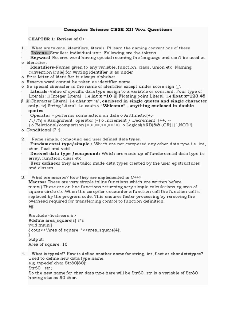 Xii Cbse Pdf Constructor Object Oriented Programming Programming