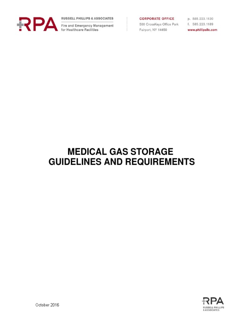 Medical Gas Storage Guidelines and Requirements: October 2016 | PDF ...