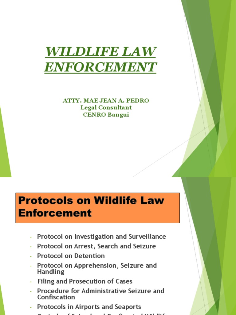 Wildlife Law Enforcement Protocols | PDF | Search Warrant | Search And ...