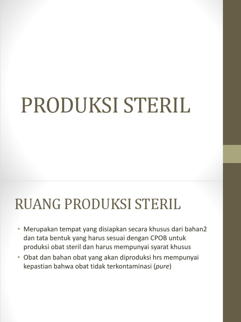 Ruang Produksi Steril | PDF
