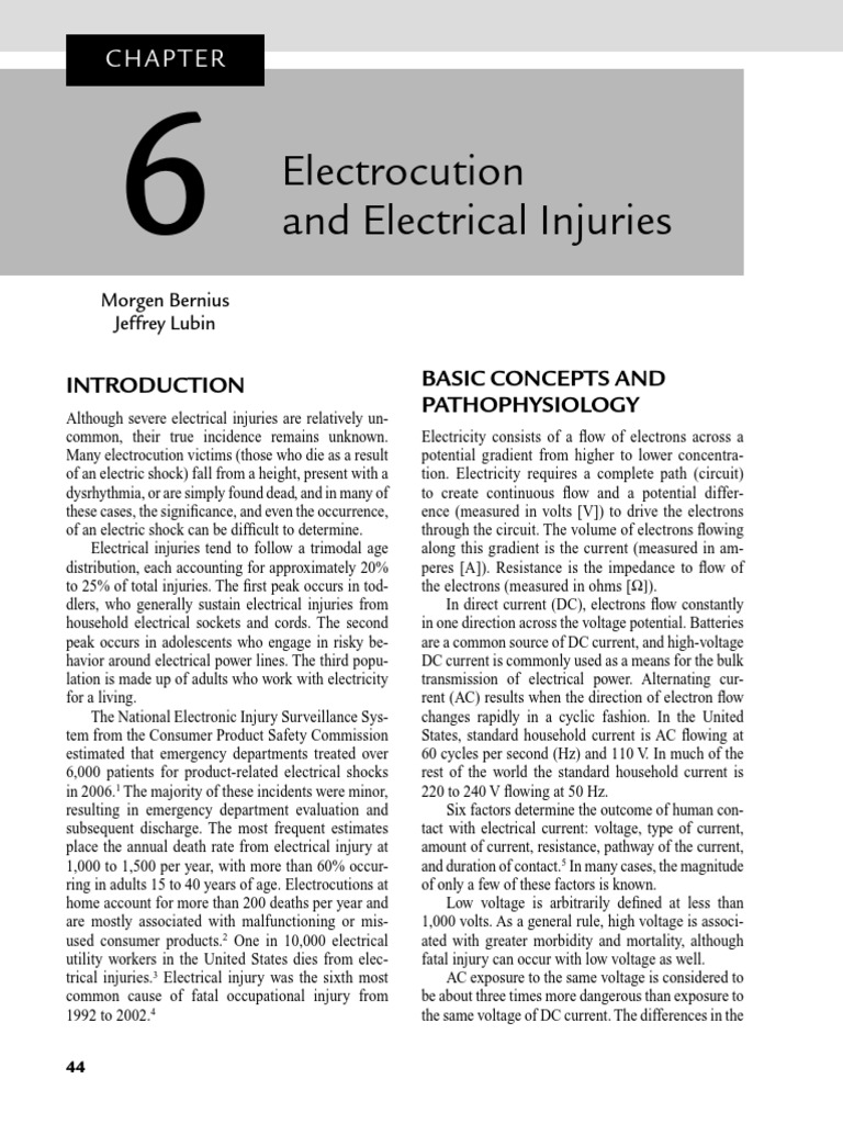 Electrocution and Electrical Injuries: Basic Concepts and ...