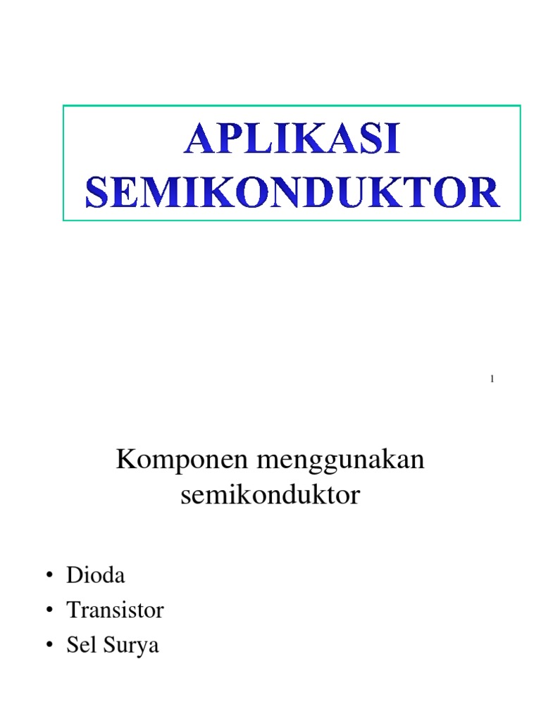 Aplikasi Semikonduktor | PDF