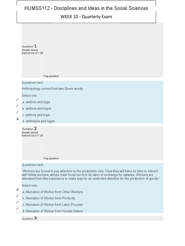 Humms Discipline Grade 11 Exam Legit Basta PC | PDF | Id | Social Science