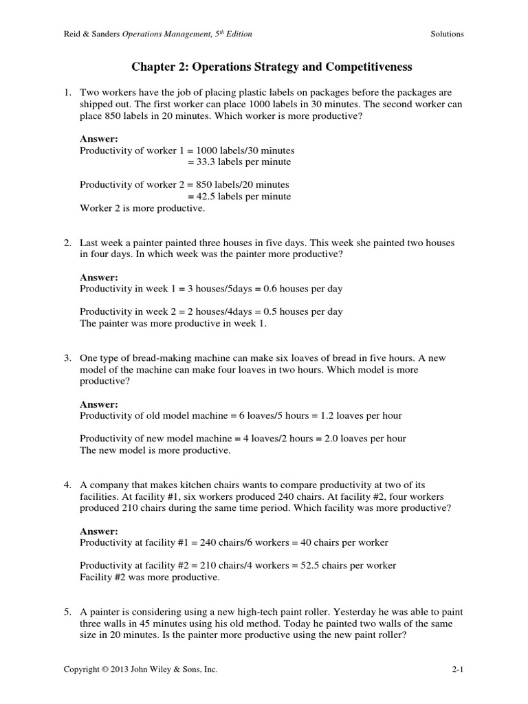 Chapter 2: Operations Strategy and Competitiveness: Answer | PDF | Medical Imaging | Business