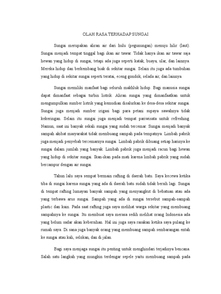 Olah Rasa Terhadap Sungai | PDF