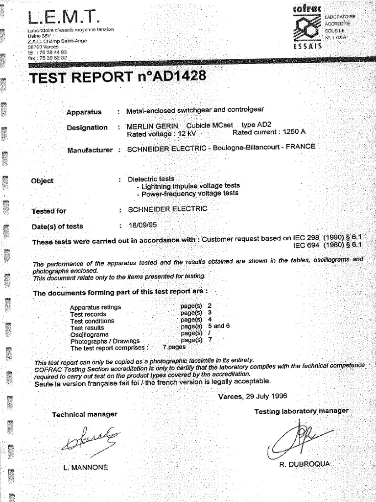 Type Test Report | PDF