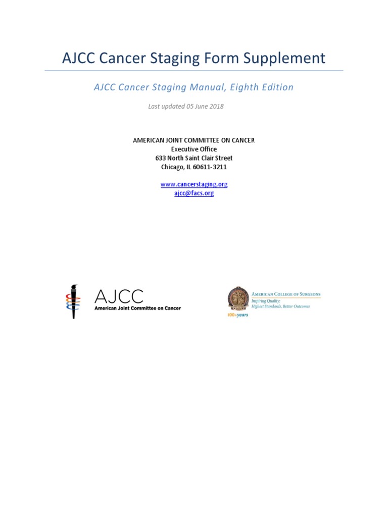 AJCC Cancer Staging Form Supplement PDF | PDF | Leukemia | Head And ...