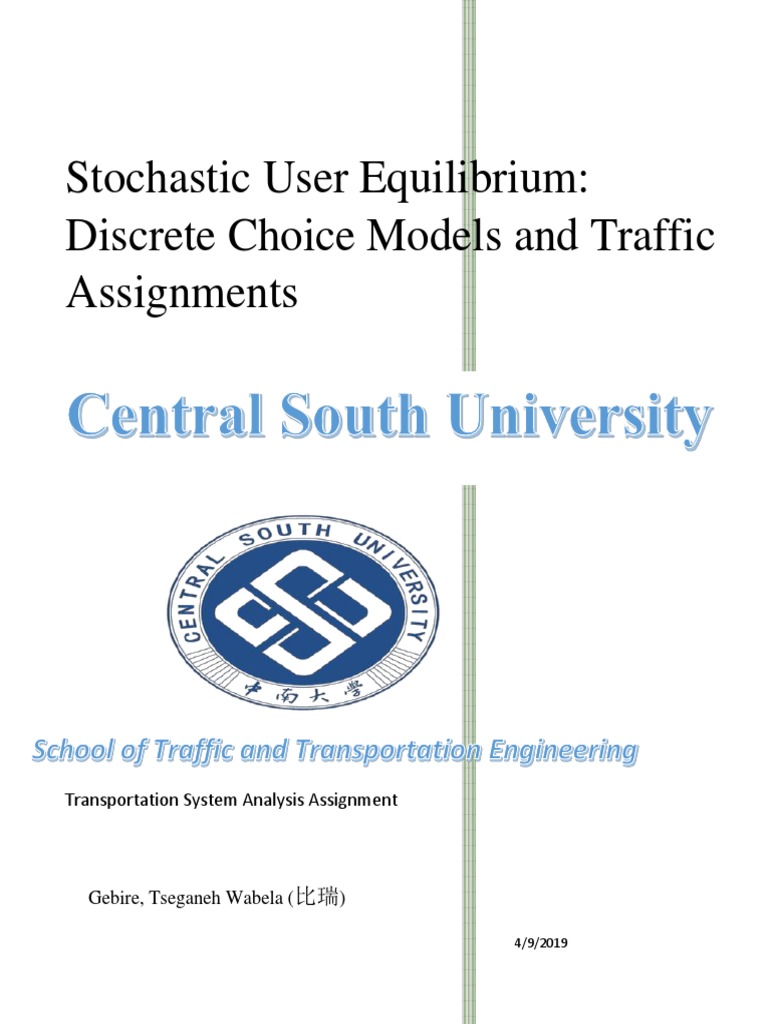 Stochastic User Equilibrium | PDF | Probability Distribution | Utility