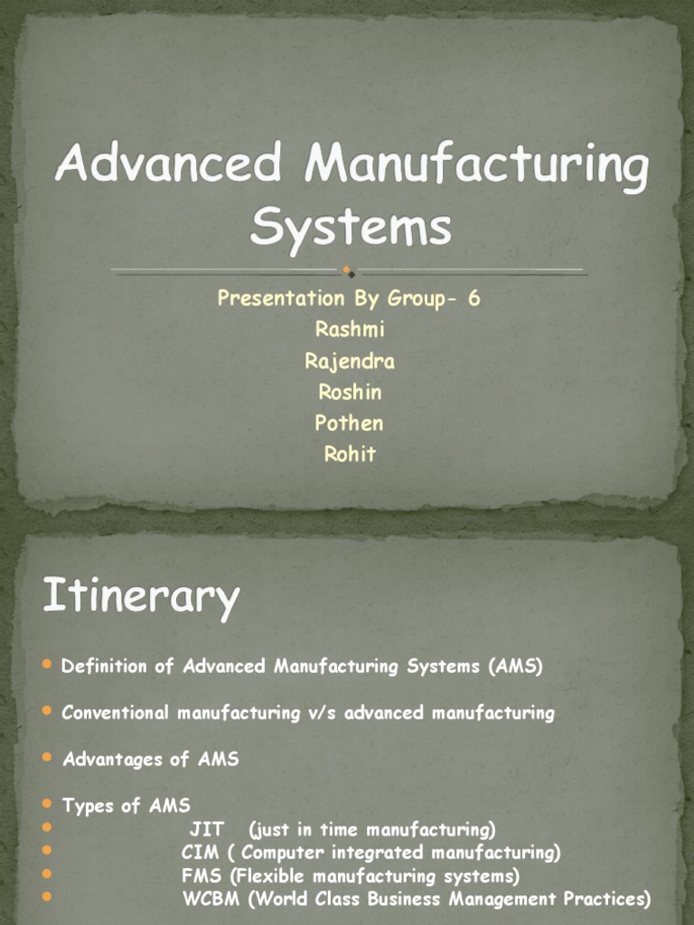 Advanced Manufacturing Systems | PDF | Engineering | Production And ...