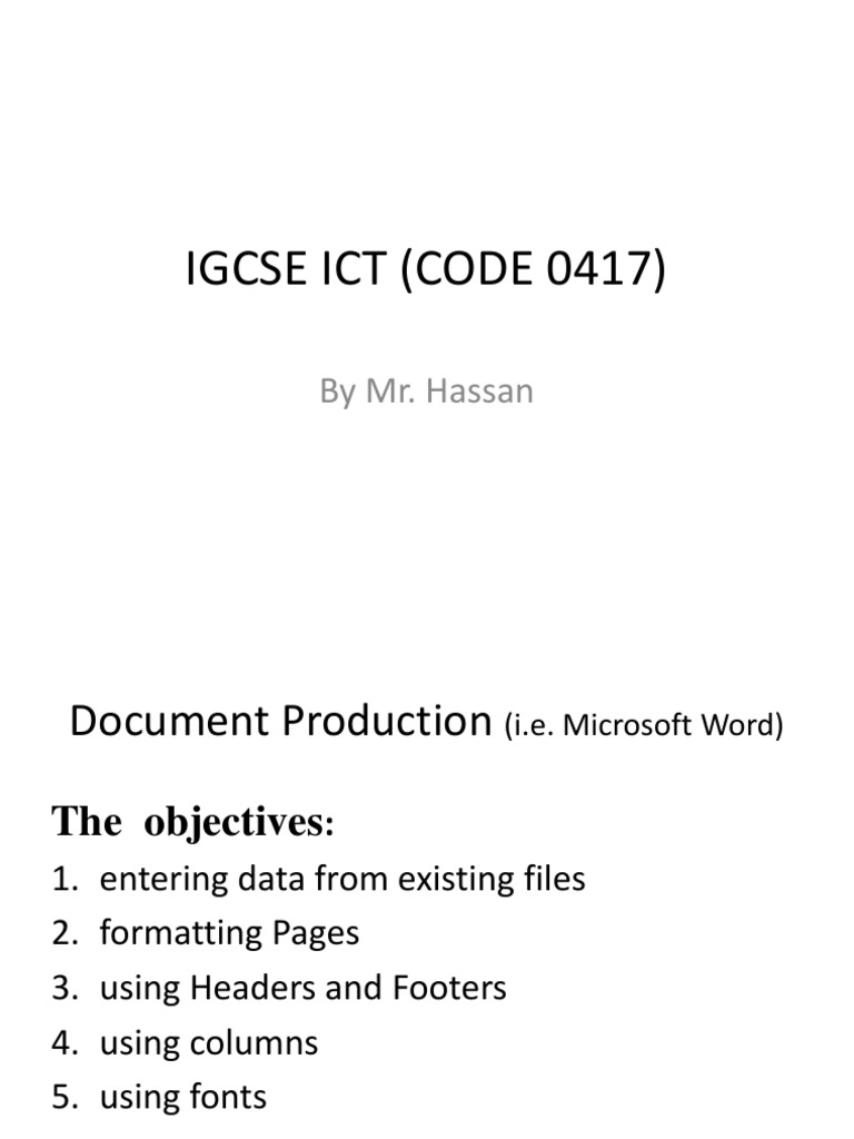 IGCSE ICT Document Formatting Guide | PDF | Written Communication ... IGCSE ICT Document Formatting Guide | PDF | Written Communication ...
