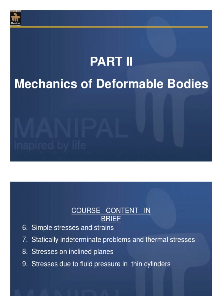 Simple Stresses and Strains Overview | PDF | Deformation (Engineering ...