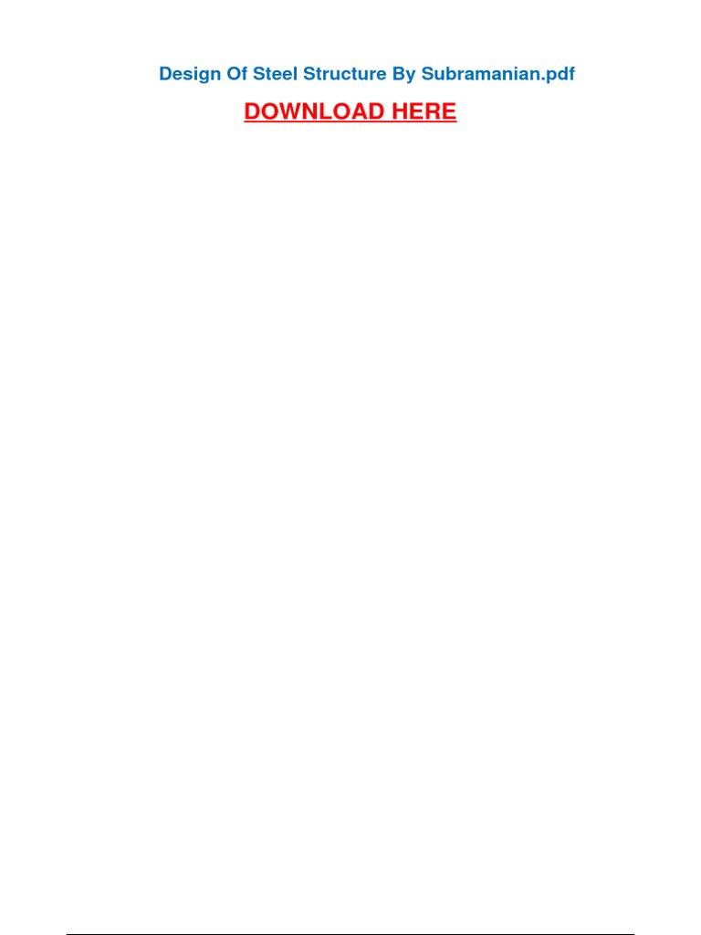 Here: Design of Steel Structure by Subramanian PDF | PDF | Design ...