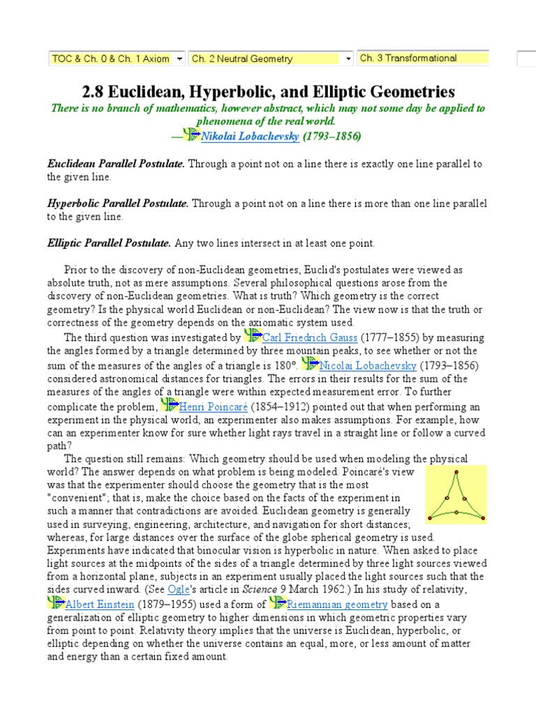 Euclidean and Non-Euclidean | PDF | Non Euclidean Geometry | Line ...