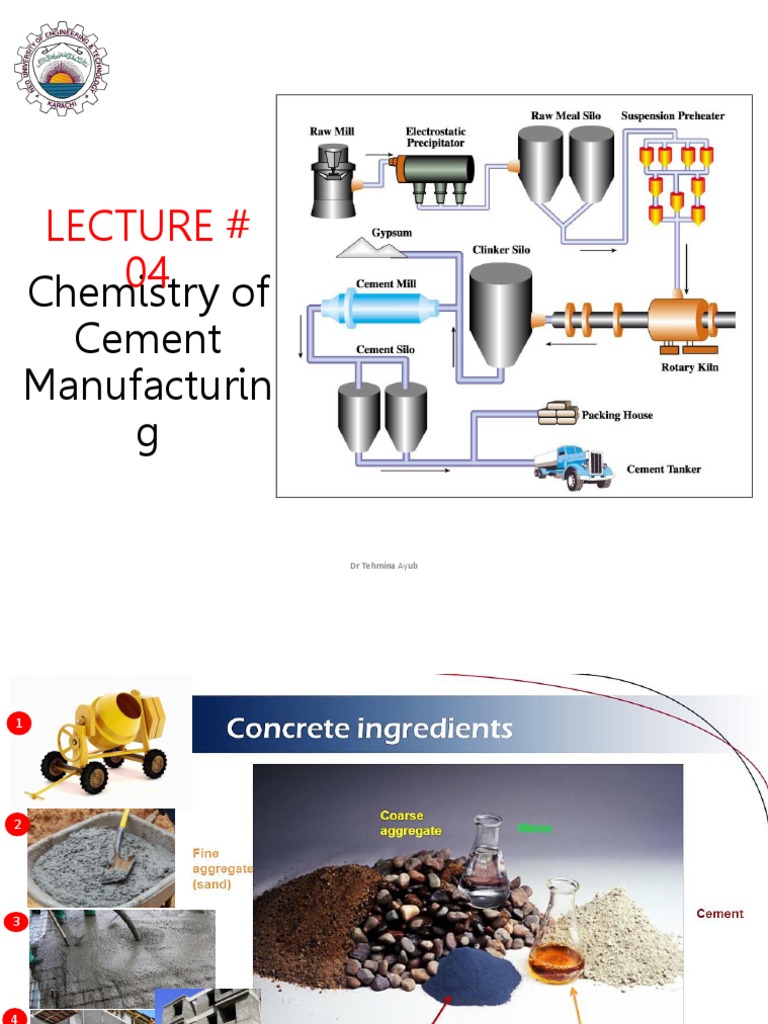 Lecture # 04: Chemistry of Cement Manufacturin g | Cement | Oxide