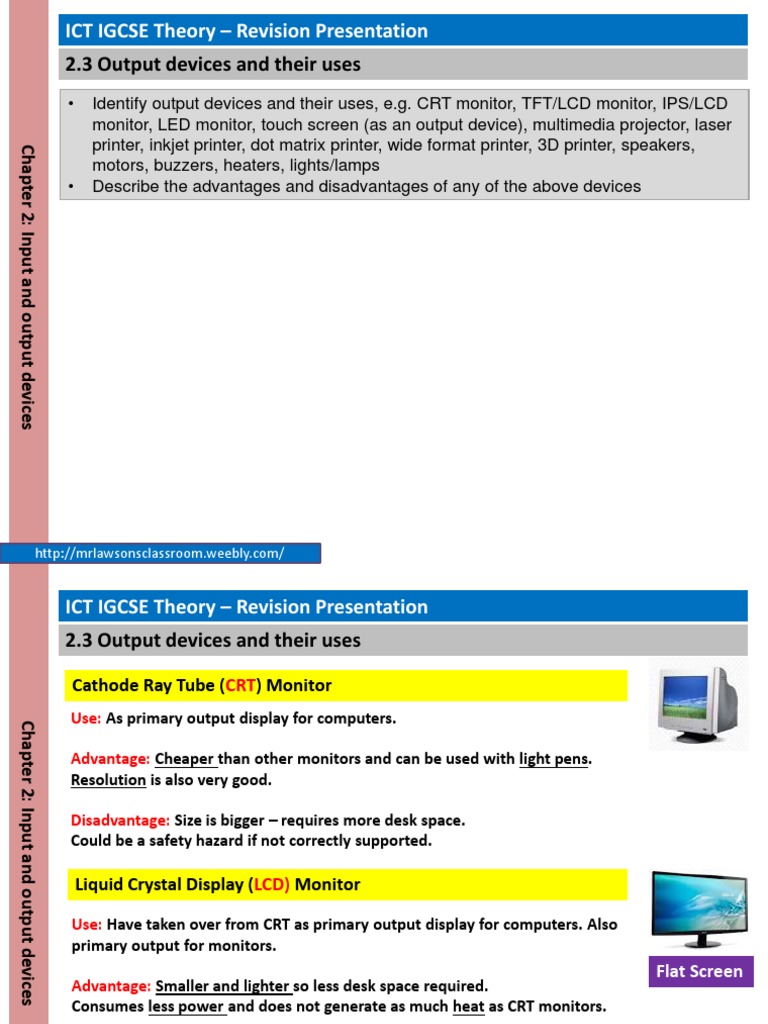 2.3 Output Devices and Their Uses | PDF | Computer Monitor | Printer ...