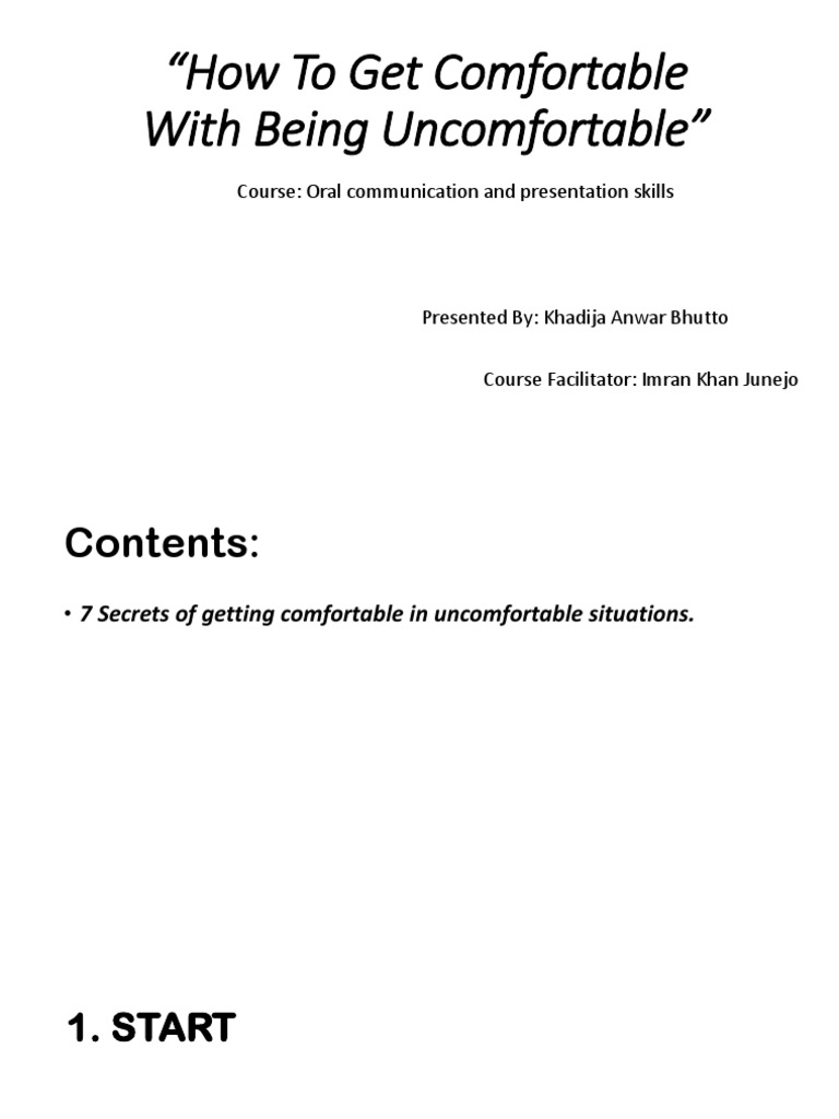 How To Get Comfortable With Being Uncomfortable | PDF | Self-Improvement