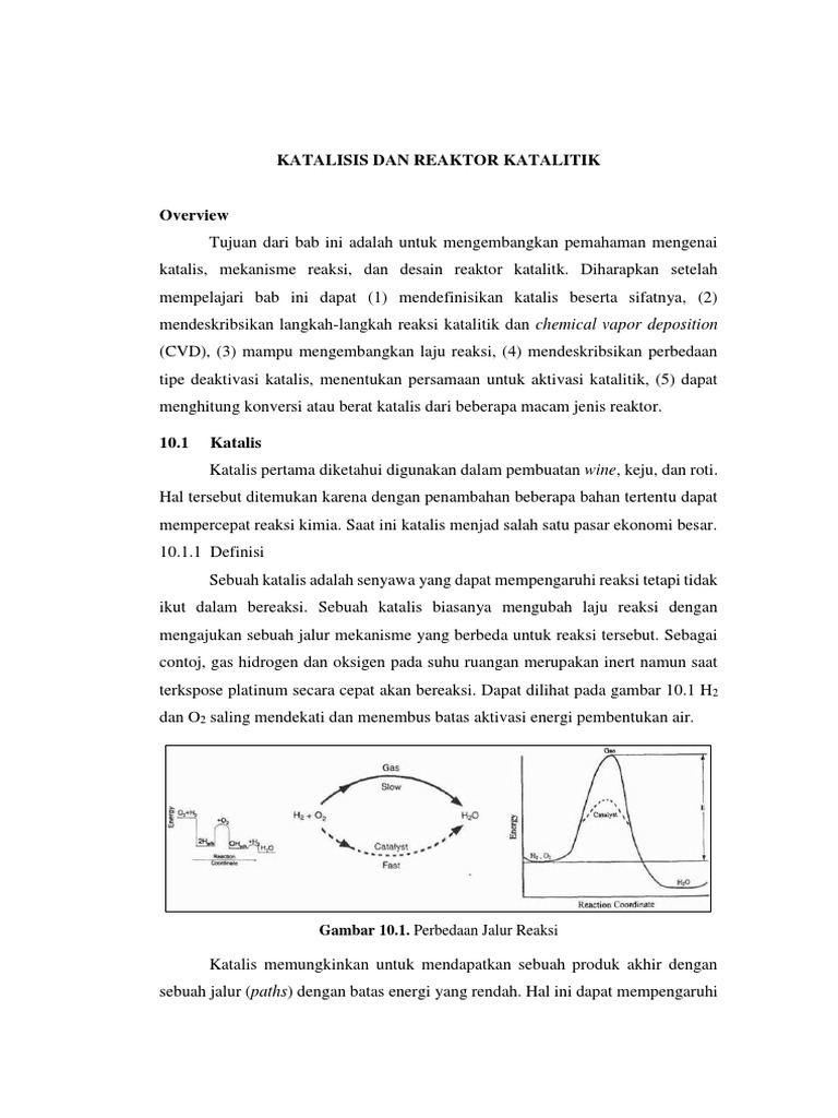 Katalisis Dan Reaktor Katalitik (10-1, 10-2-5, 10-2-6, 10-3-6, 10-3-7 ...