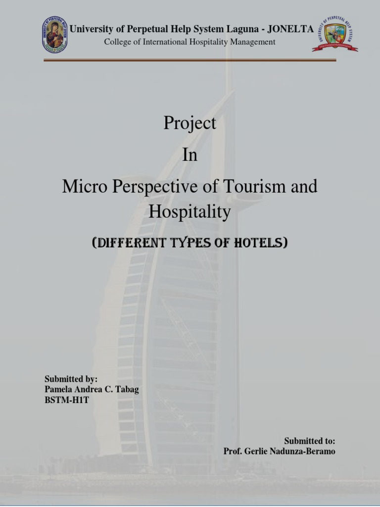 Project in Micro Perspective of Tourism and Hospitality: (Different ...