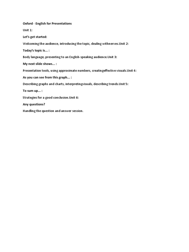 Oxford - English For Presentations | PDF