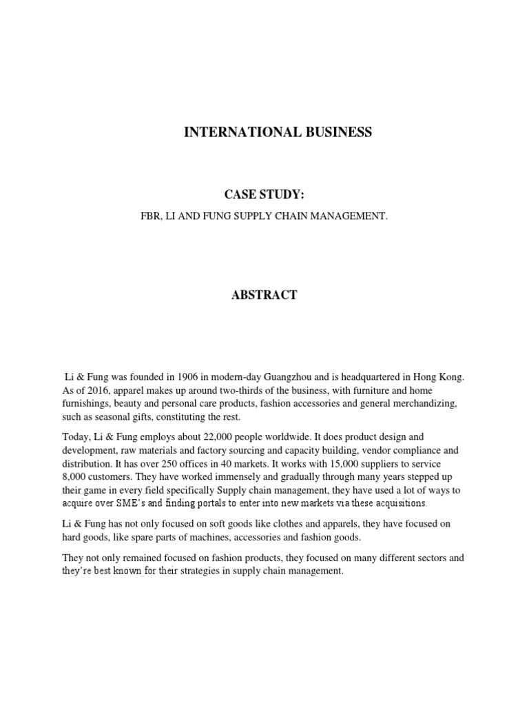 International Business: Case Study | PDF | Economies | Trade
