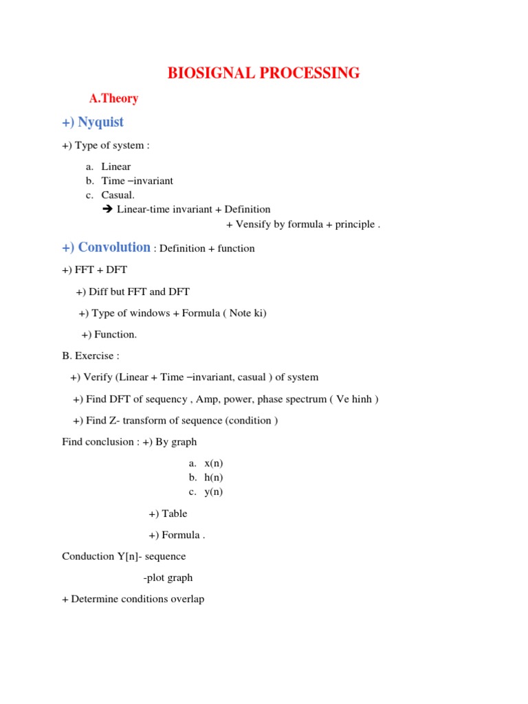 Biosignal Processing: +) Nyquist | PDF