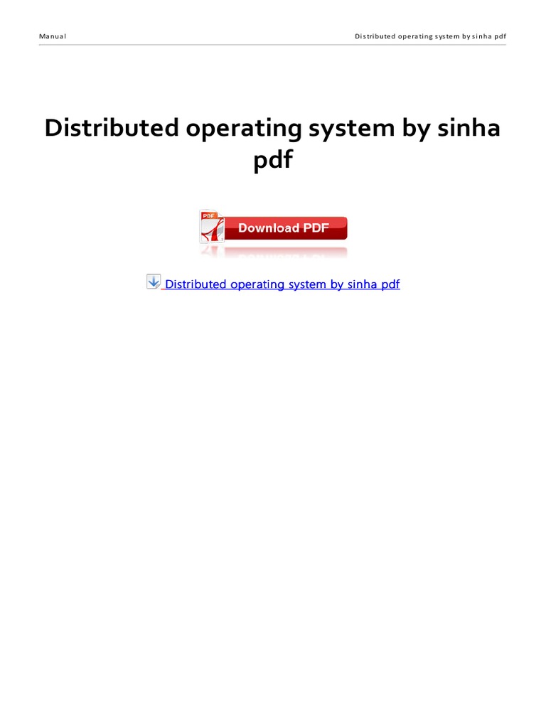 Distributed Operating System by Sinha PDF | PDF | Operating System ...