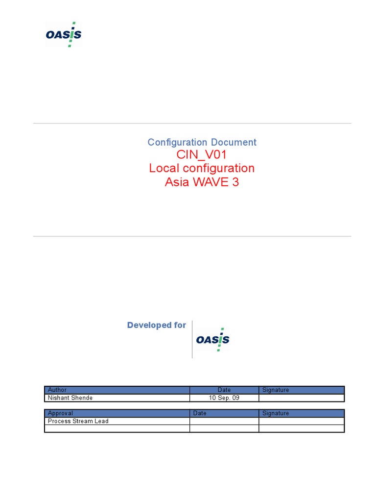 CIN Configuration - OASIS | PDF | Excise | Taxation