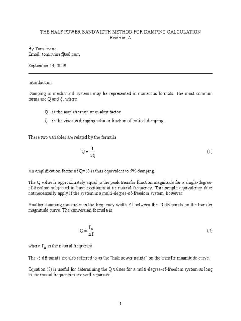 Half Power Bandwidth PDF | Download Free PDF | Electronics | Electrical ...