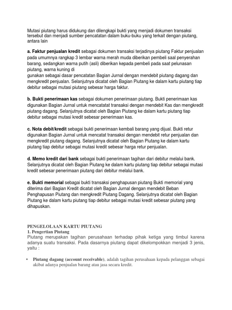 Berdasarkan Contoh Kartu Piutang Di Atas | PDF