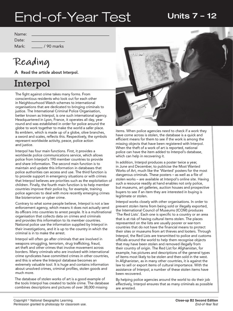 Close Up b2 Tests Progress Tests Mid Year Test End Year Test PDF | PDF ...