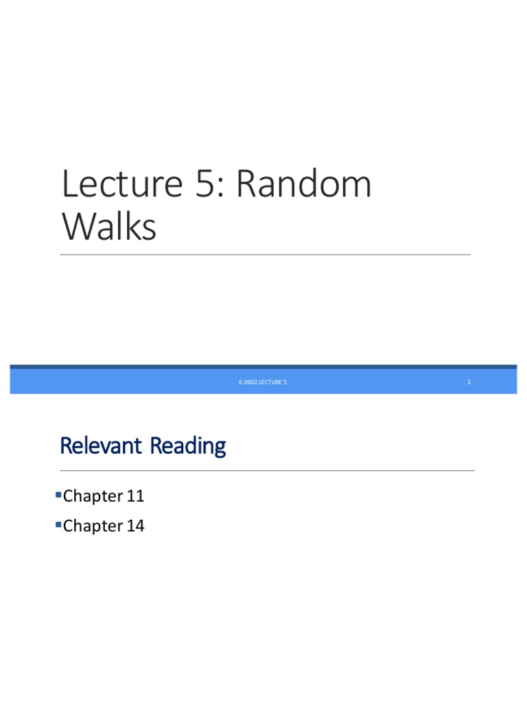 Lecture 5 Random Walks | PDF | Matlab | Scientific Modeling