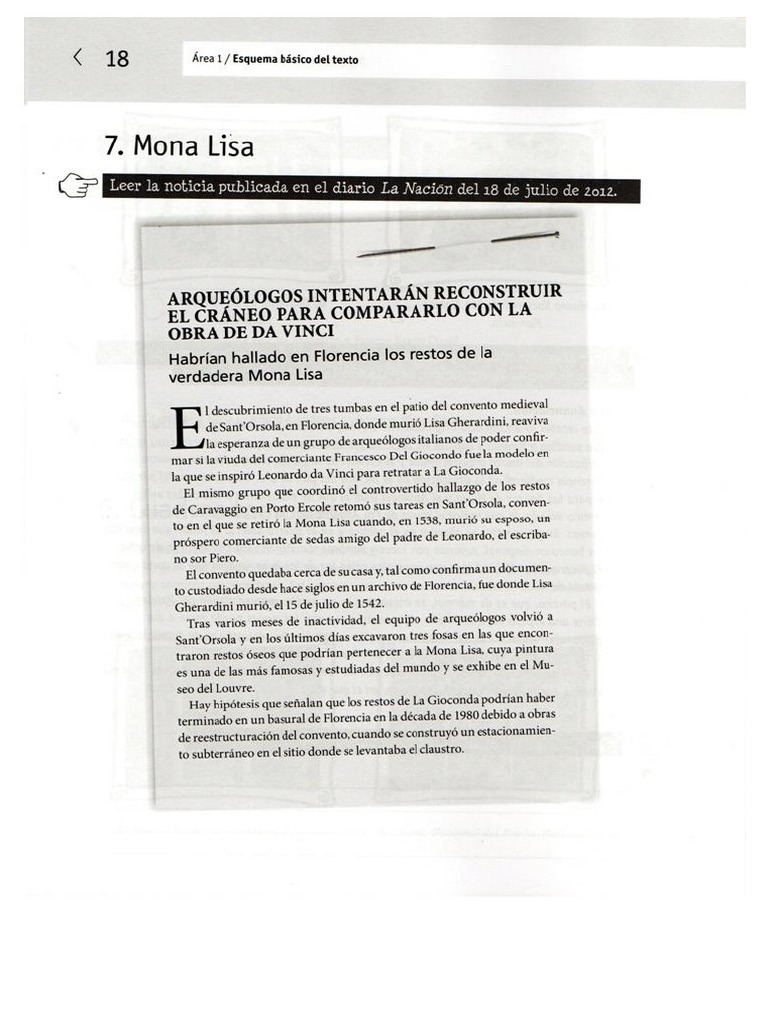 Mona Lisa (Actividades de Comprensión Lectora) | PDF