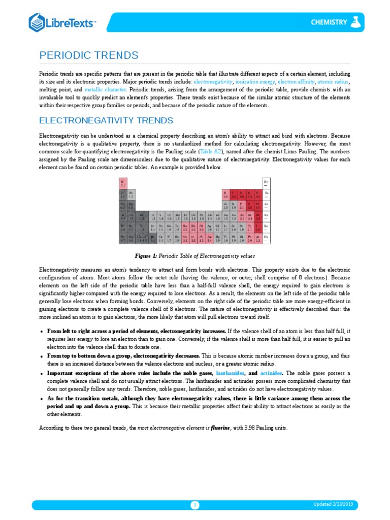 Periodic Trends | PDF | Periodic Table | Atoms