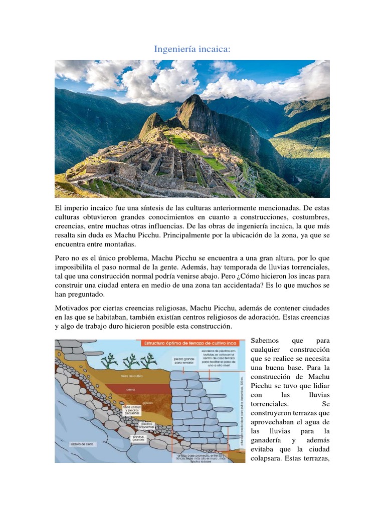 Ingeniería y terrazas de Machu Picchu | PDF | Machu Picchu | Imperio Inca