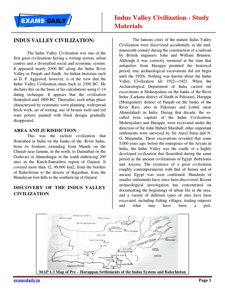 Indus Valley Civilization Short Note PDF | PDF | Indus River | Sculpture