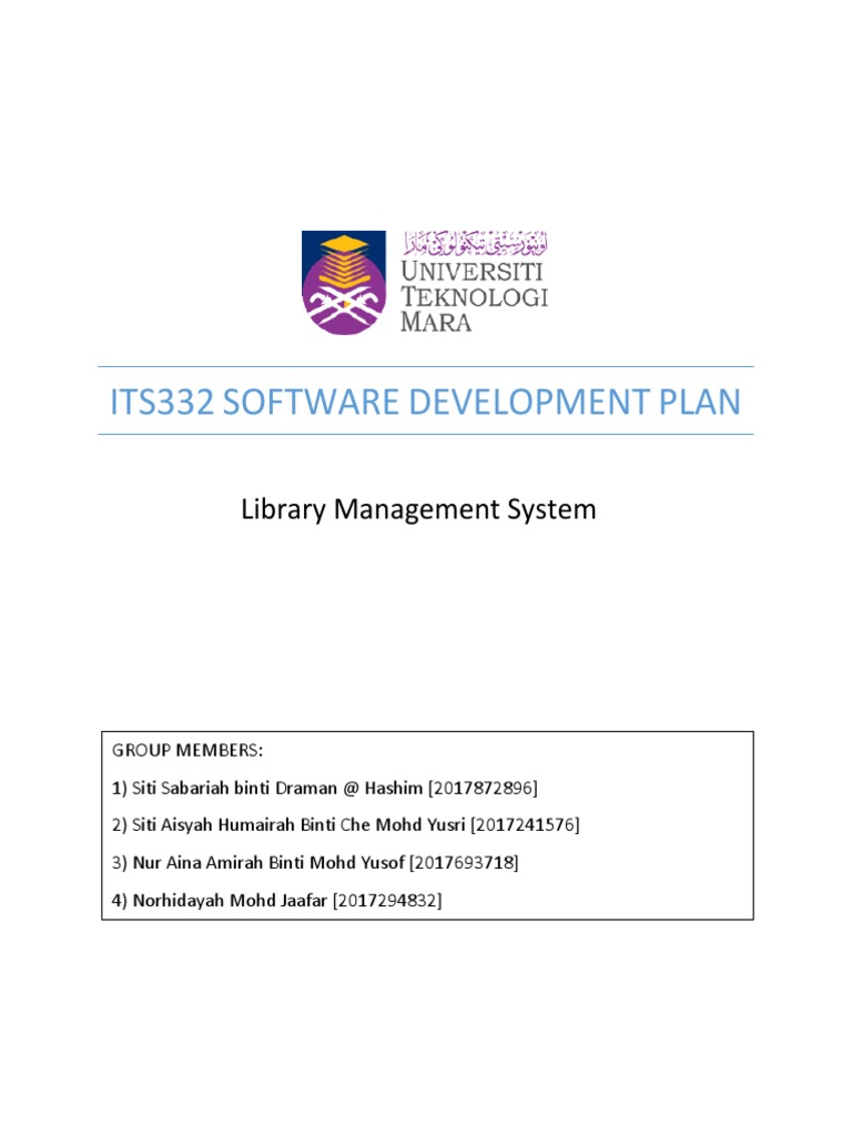ITS332 SDP Proposal Library Management System | PDF | Librarian | Software Development