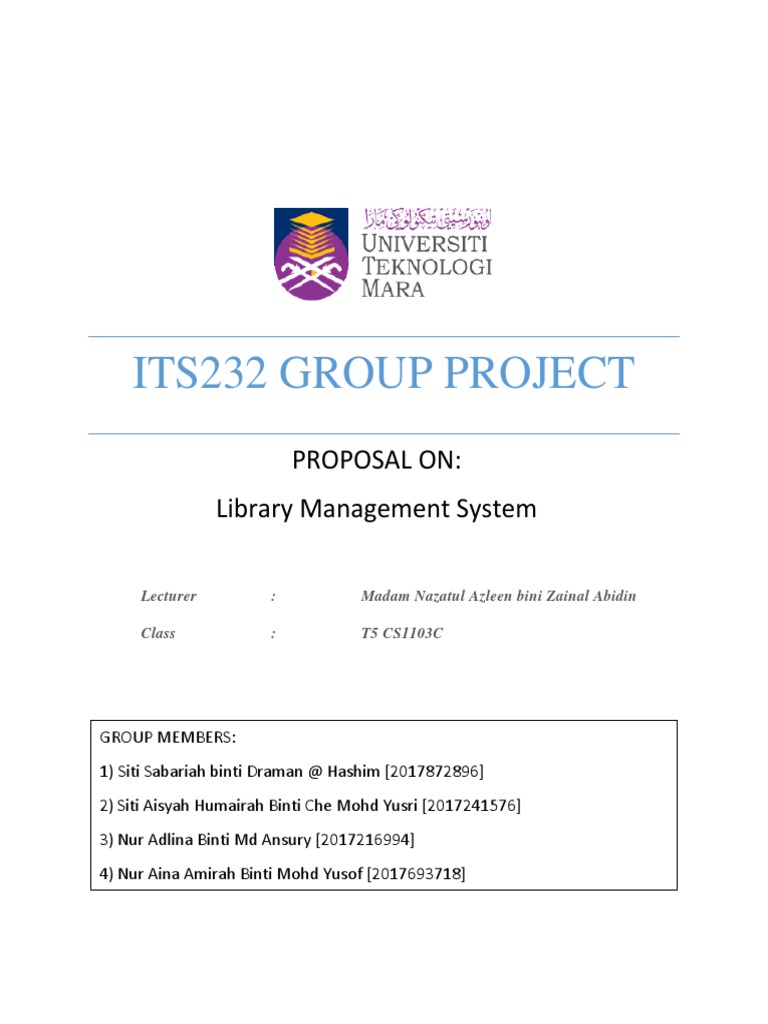 Its232 Proposal On Library Management System | PDF | Database Transaction | Librarian