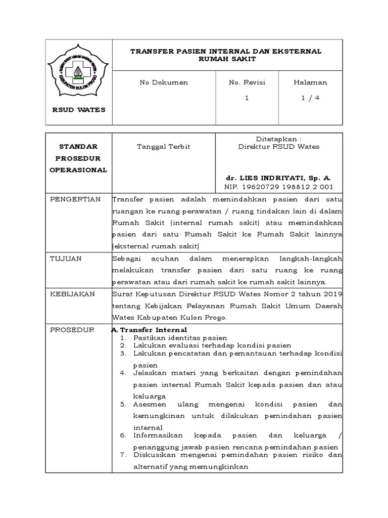 Spo Transfer Internal Dan Eksternal | PDF | Pengembangan Diri | Kesehatan Holistik