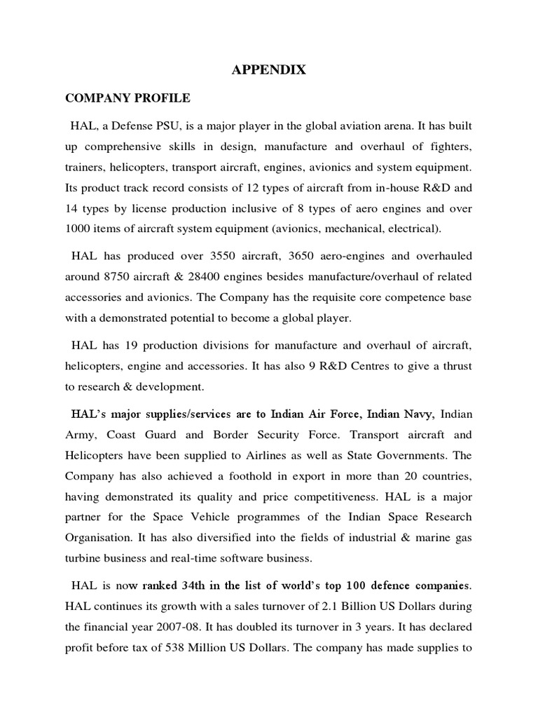 Hal Company Profile | Download Free PDF | Lean Manufacturing | Aerospace