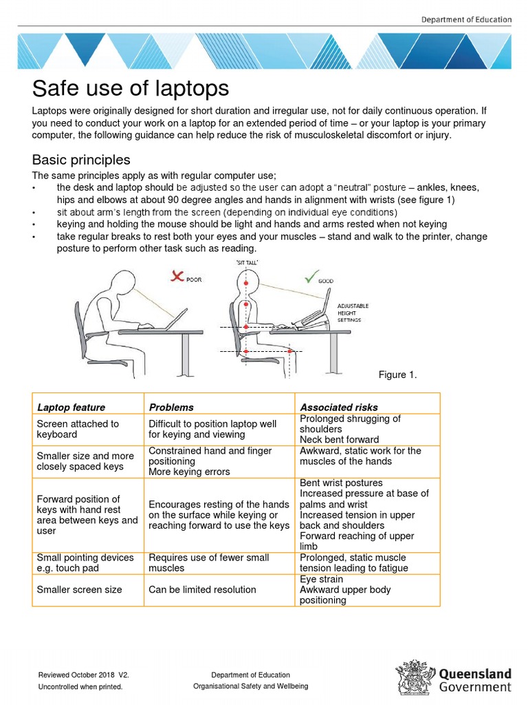 Safe Use of Laptops: Basic Principles | PDF | Laptop | Safety