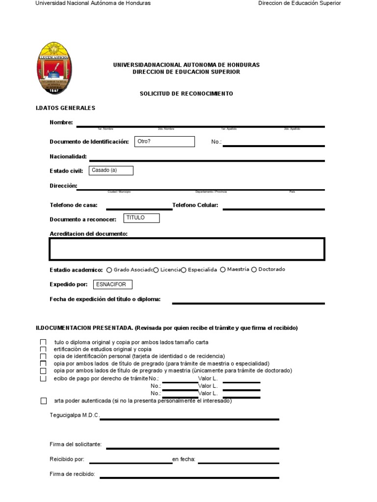 Formato Solicitud | PDF | Calificaciones | Titulo academico