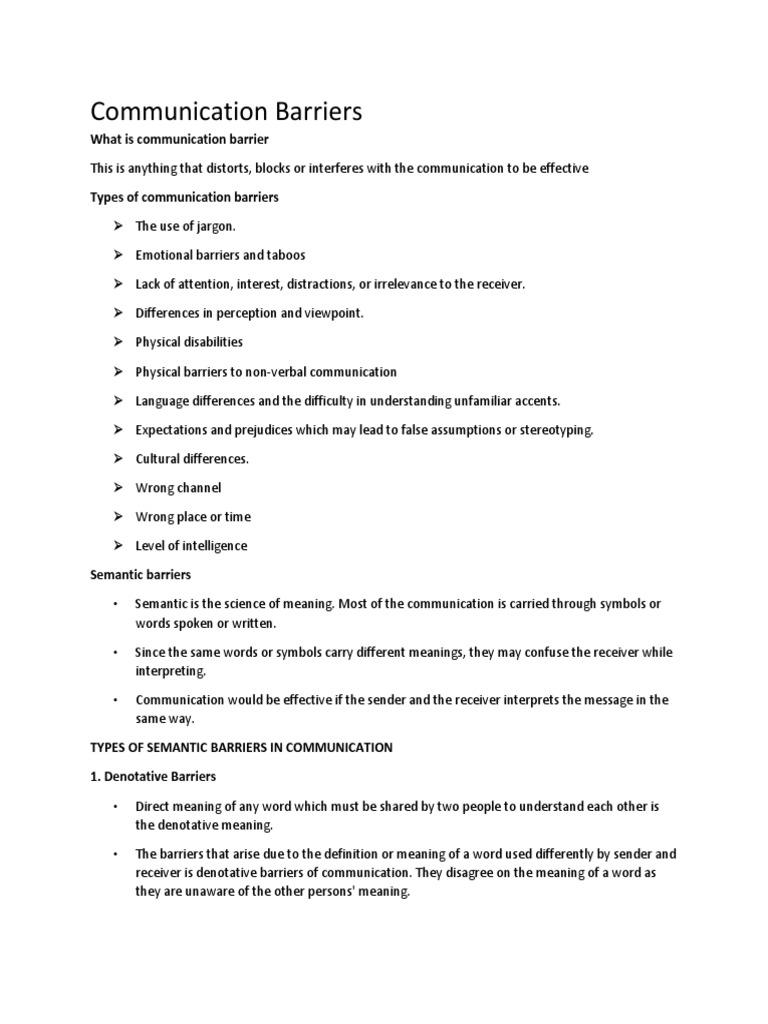Communication Barriers: What Is Communication Barrier | PDF | Nonverbal ...