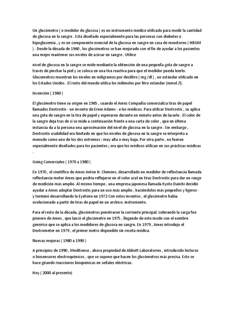 El Glucómetro | PDF | Diabetes | Medicina CLINICA