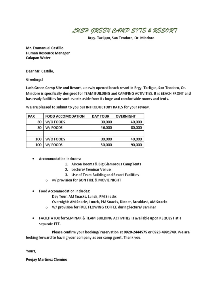 Team Building Proposal | PDF