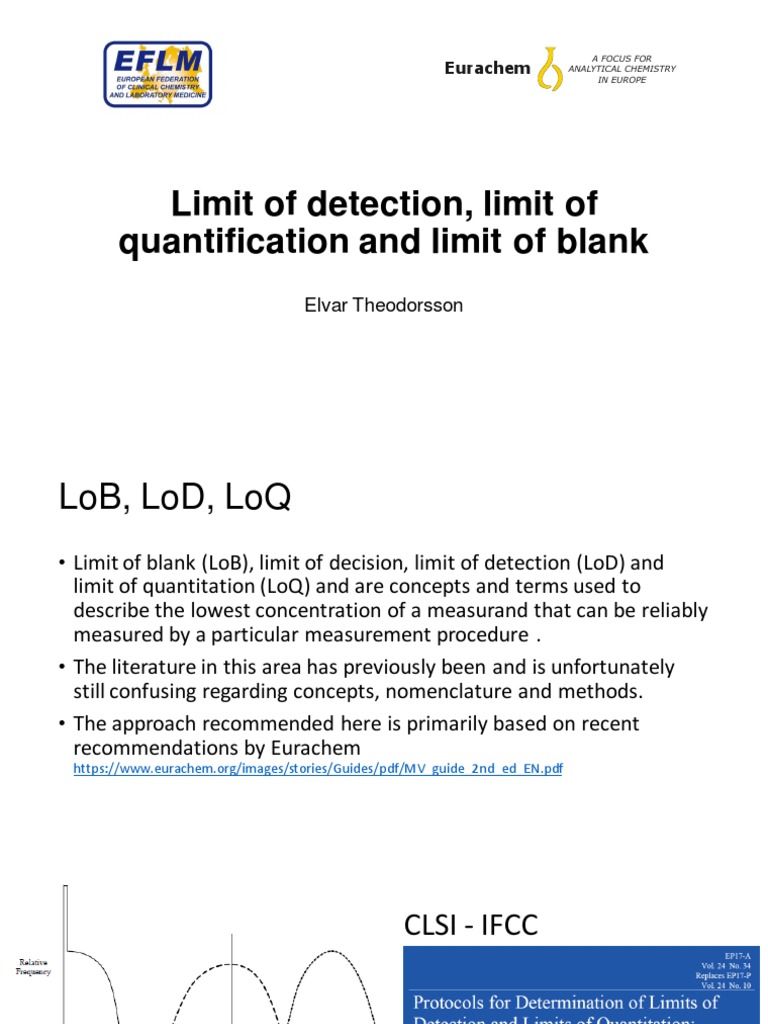 Limit of Detection, Limit of Quantification and Limit of Blank | PDF ...